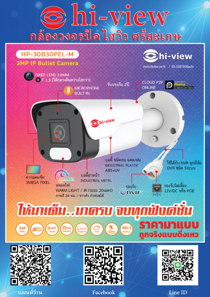 ศูนย์บริการและจำหน่าย กล้องวงจรปิด ไฮวิว ศรีสะเกษ